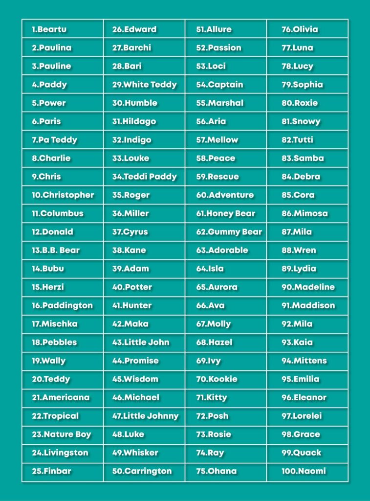 Best 700 Teddy Bear Names Fun Ideas For Kids Best Friend Naming Best 700 Teddy Bear Names Fun Ideas For Kids Best Friend Naming